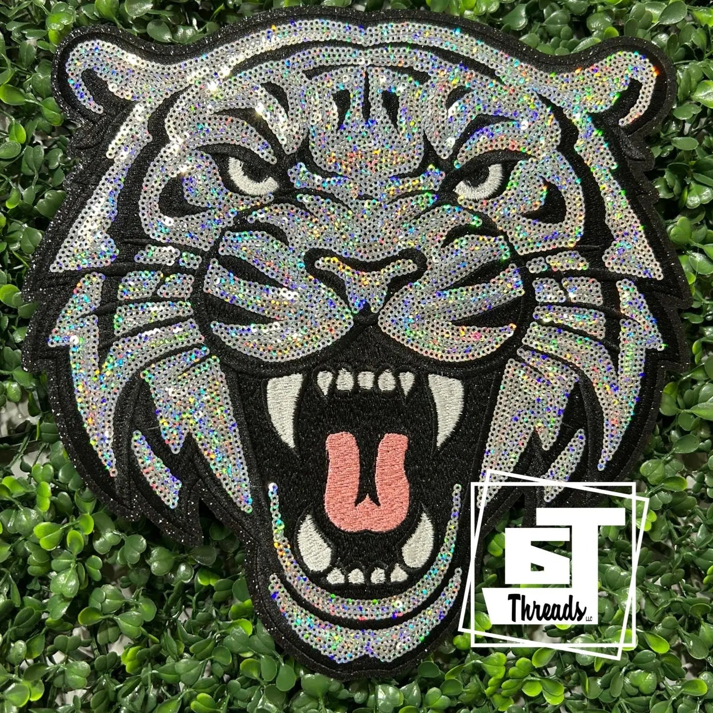 Sequin Tiger Head Patch – Ivory Vines