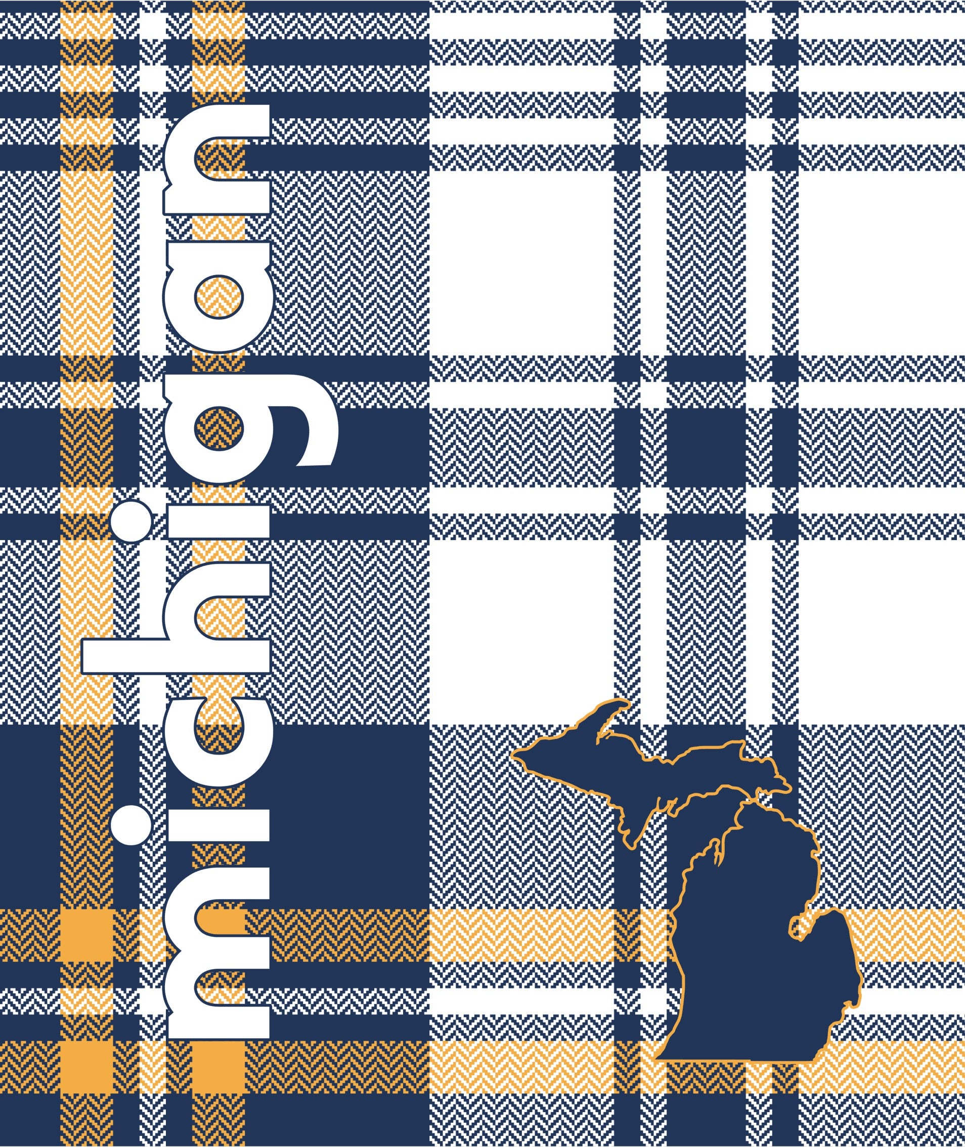Michigan "Big Plaid" Sherpa Blanket - Navy – Ivory Vines